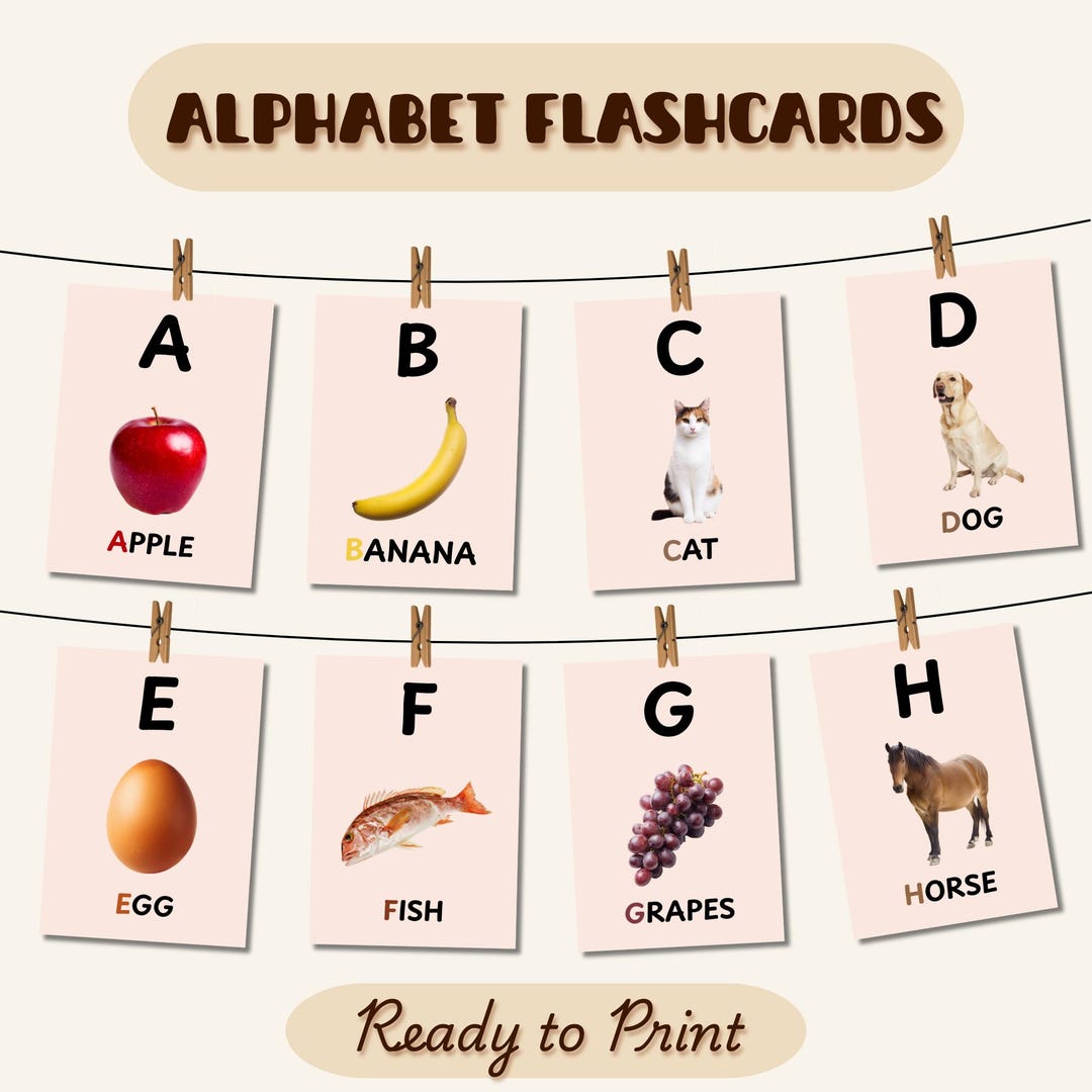 ABC Flashcards, Alphabet Flashcards, Montessori Cards, Educational ...