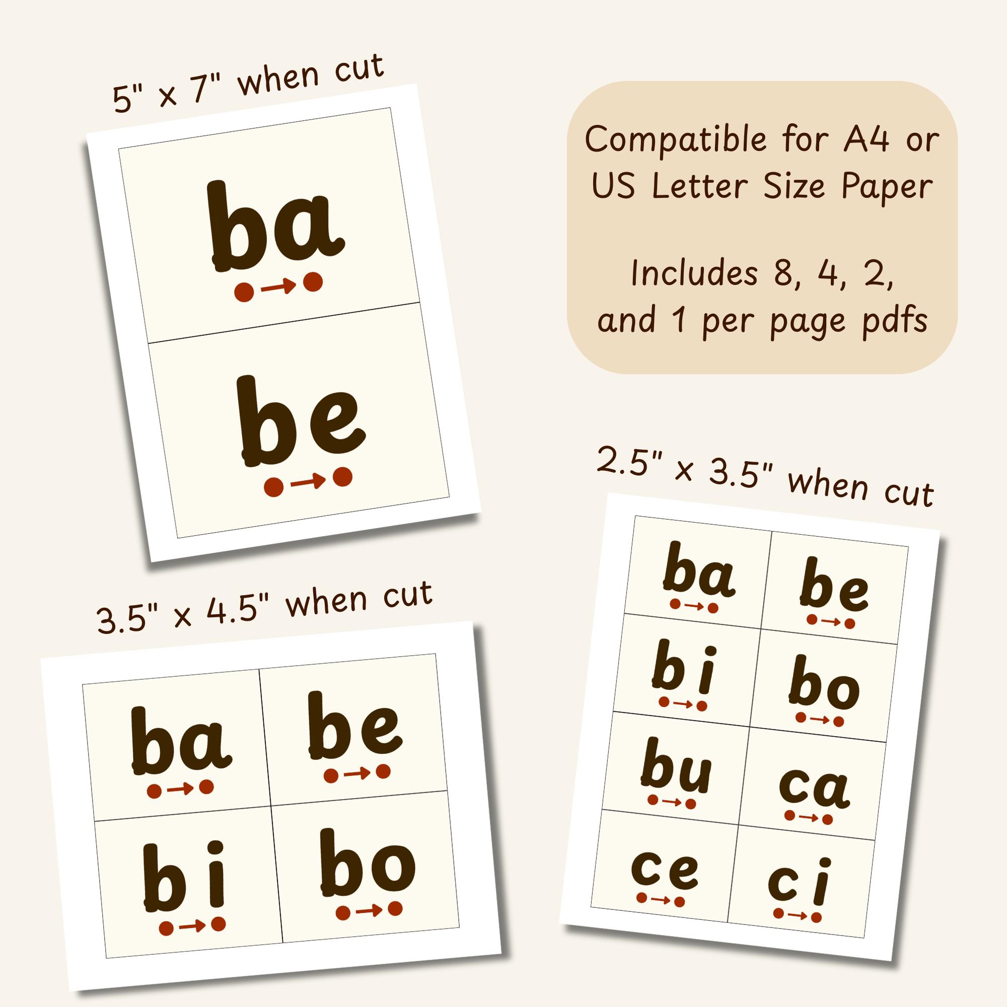 CV Blending Flashcards for Preschool, Kindergarten & Homeschool ...