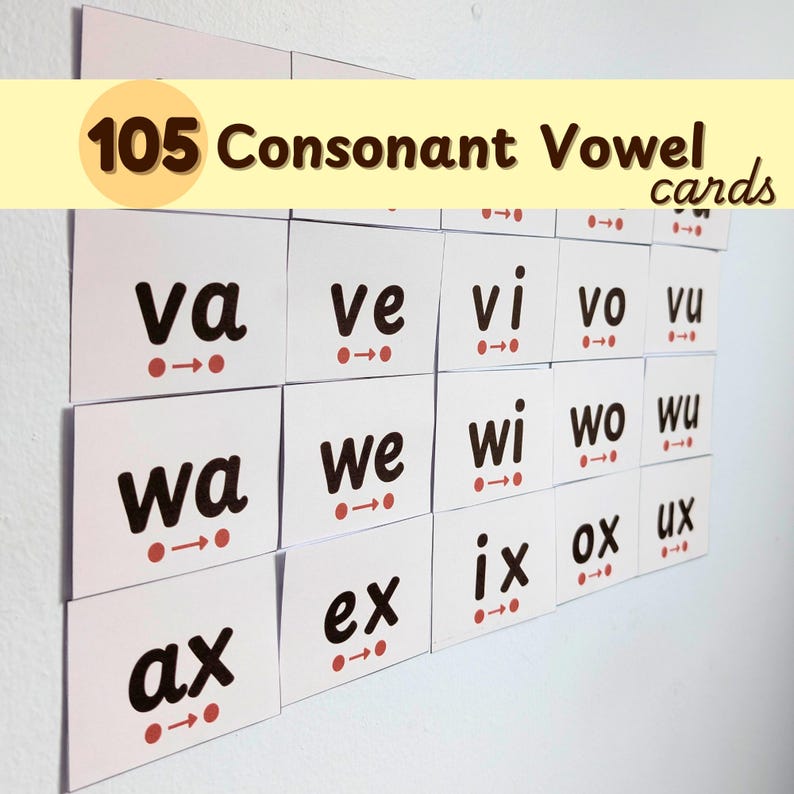 CV Blending Flashcards for Preschool, Kindergarten & Homeschool ...
