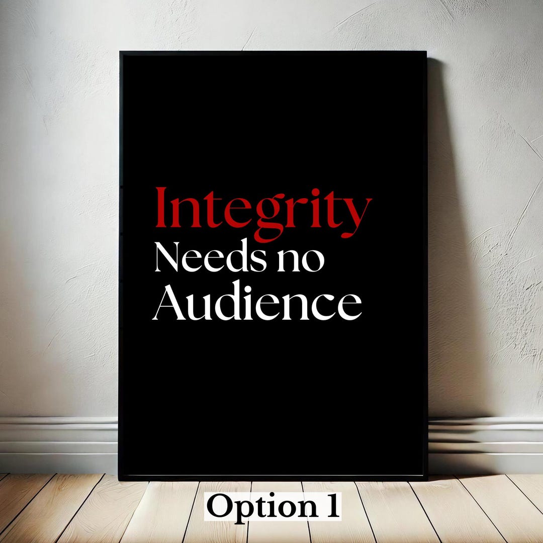 Silent Integrity Workspace Wall Art – Stoic Strength Inner Alignment ...