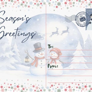 Set of 5 Printable Christmas Postcards | 5x7 Digital Download | Holiday ...