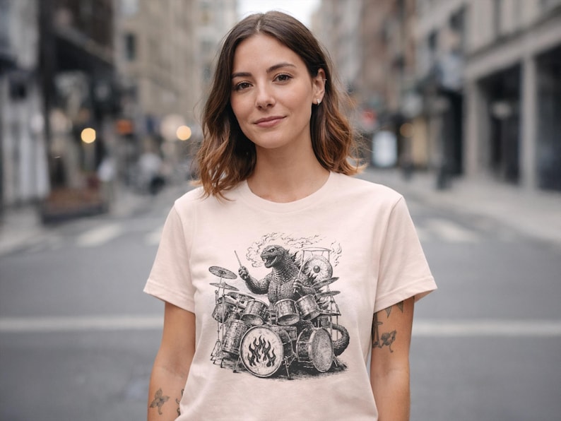 Godzilla T-shirt Gift - Drummer Gift - Godzilla Shirt - Drum Player ...