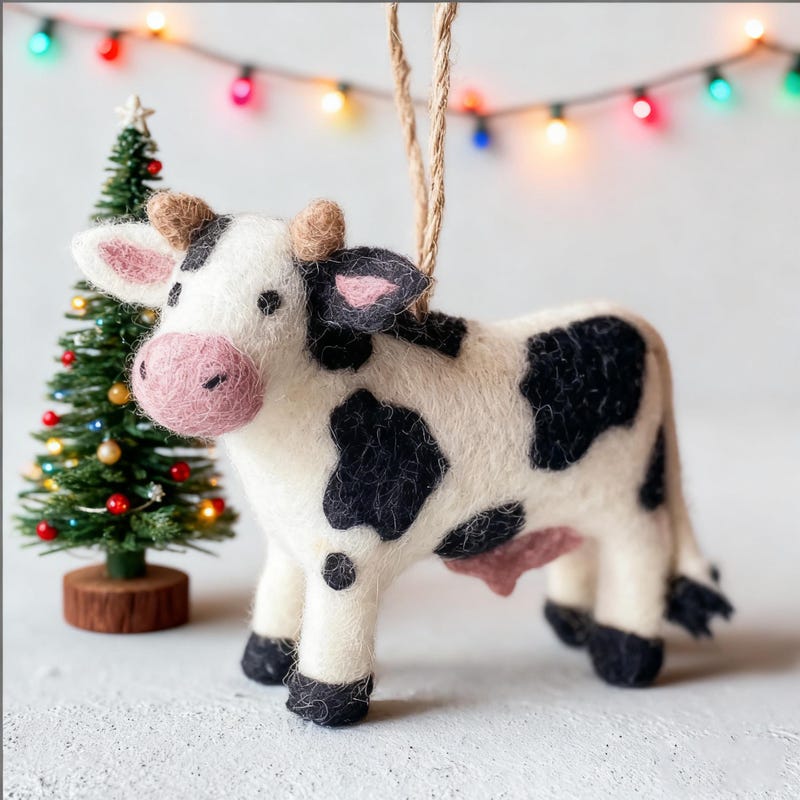 Felt Cow - Etsy
