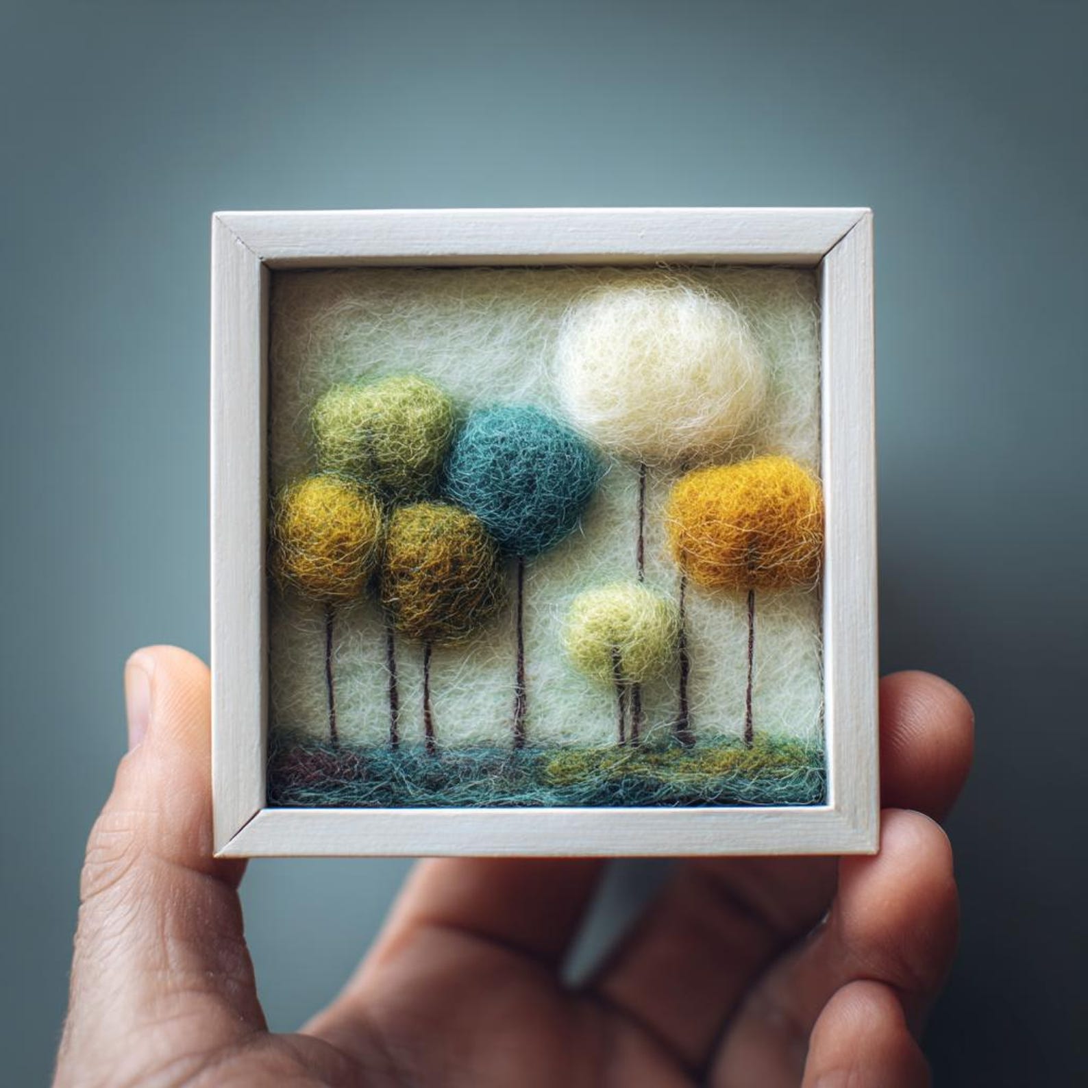 Felt Mini Landscape Painting, Handmade Wool Felting, Needle Felted ...