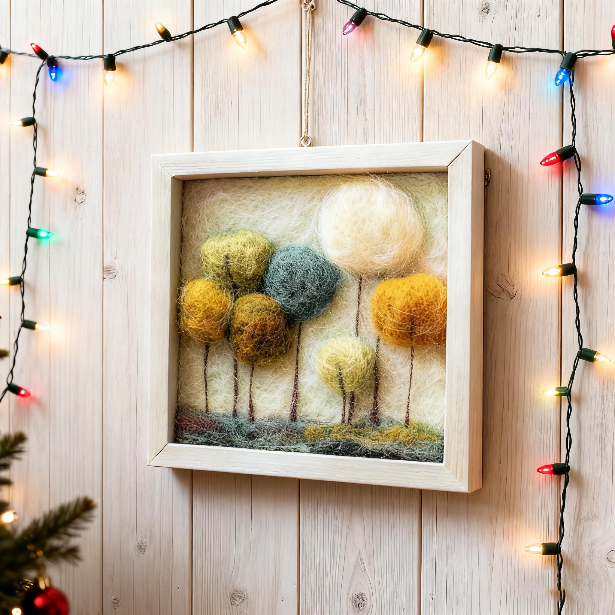 Felt Mini Landscape Painting, Handmade Wool Felting, Needle Felted ...