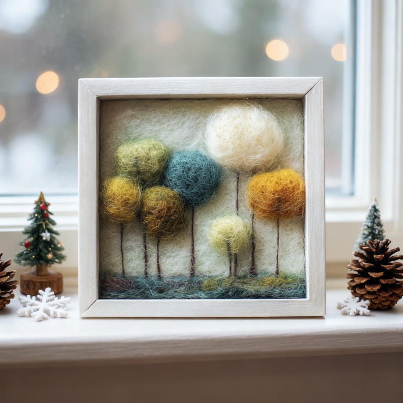 Felt Mini Landscape Painting, Handmade Wool Felting, Needle Felted ...