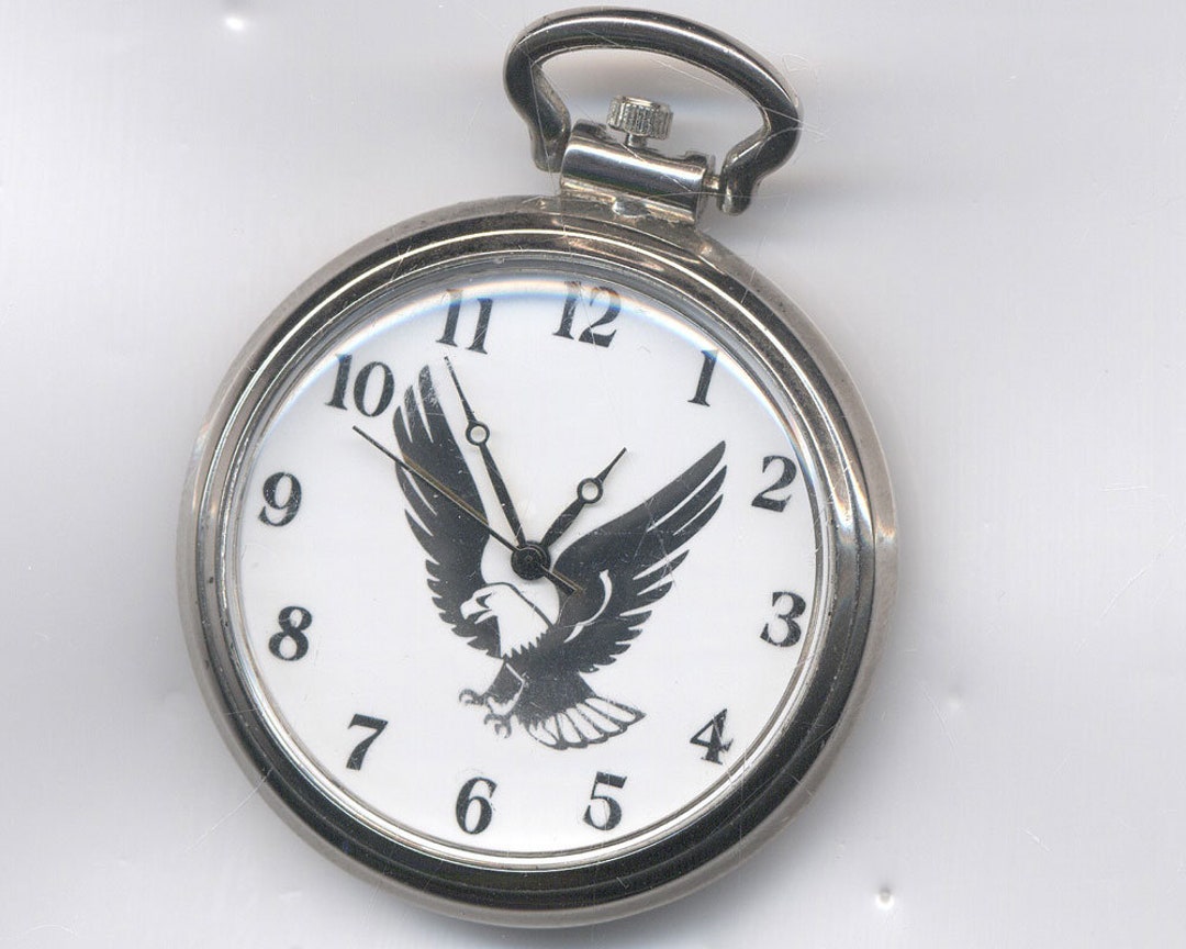 Eagle on Dial Silvertone (quartz) Pocket Watch - Etsy