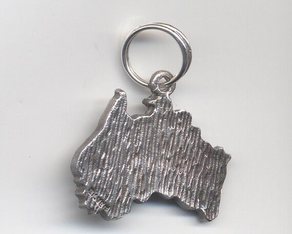 Australia Outline Shape Sterling Silver Map Charm/Pen… - Gem