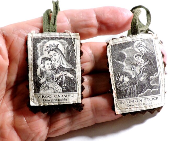 Vintage Brown Scapular Mary Our Lady of Mount Carmel/saint Simon - Etsy