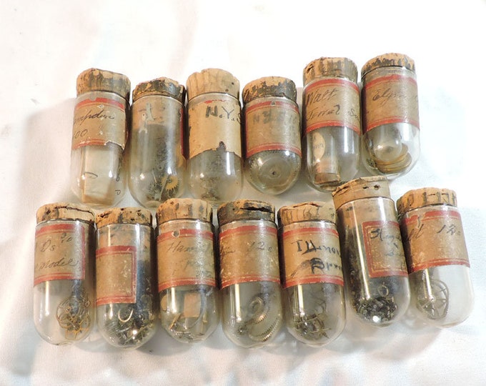 Antique 13 Glass Vials With Watch Parts for Fix or Steampunk - Etsy