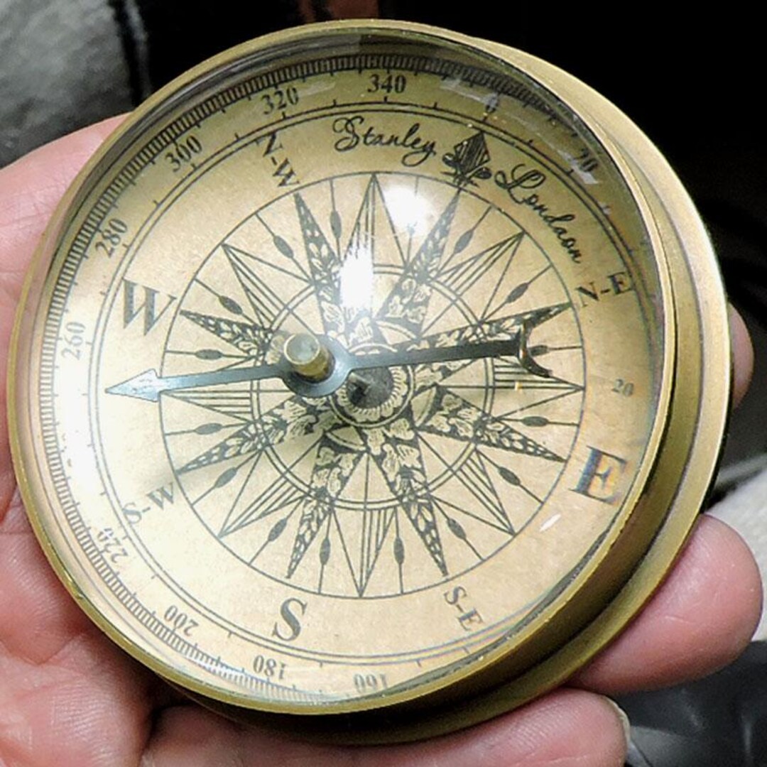 Nautical Domed Brass Compass Stanley Londaon Paperweight - Etsy