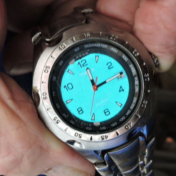 Vintage Timex Tachymeter Indiglo Rotating Bezel WR 50… - Gem