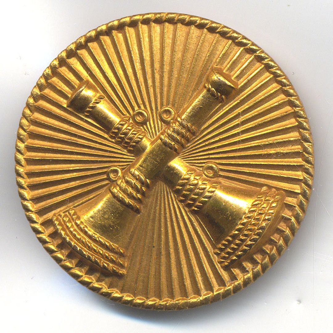 Fire Department Fireman 2 Crossed Horns Brass Hat Badge - Etsy