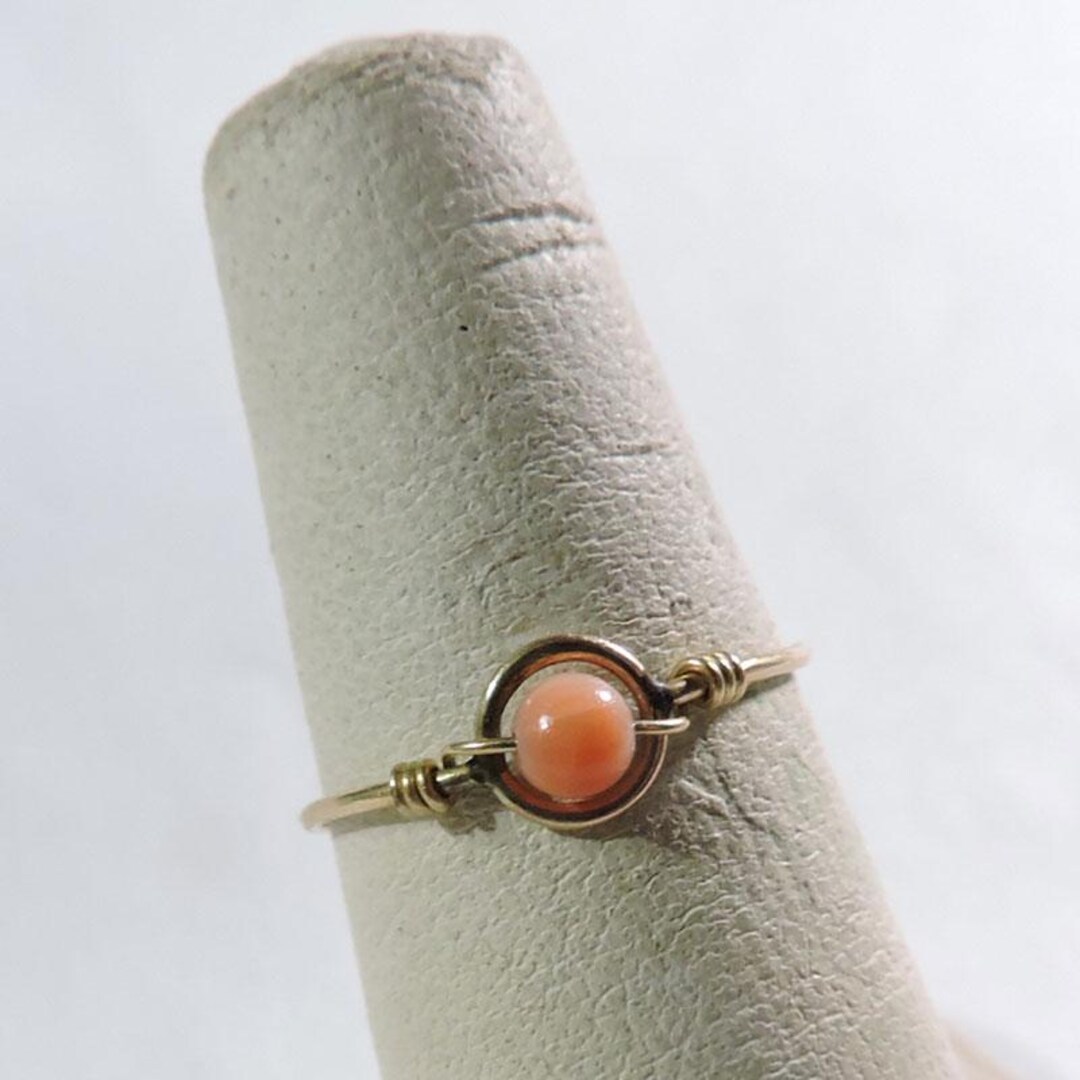 Vintage Red Coral Gold Filled Wire Ring - Etsy