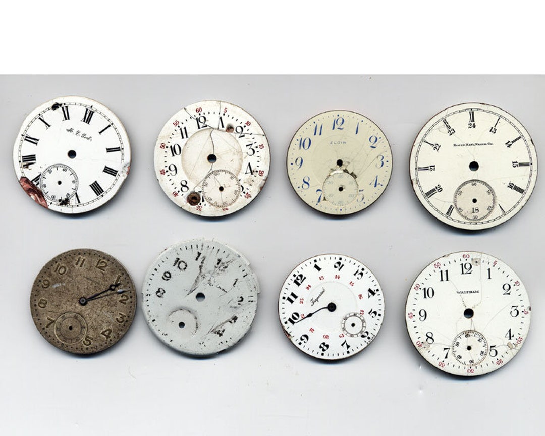 Lot of 8 Vintage Pocket Watch Dials for Fix or Steampunk - Etsy
