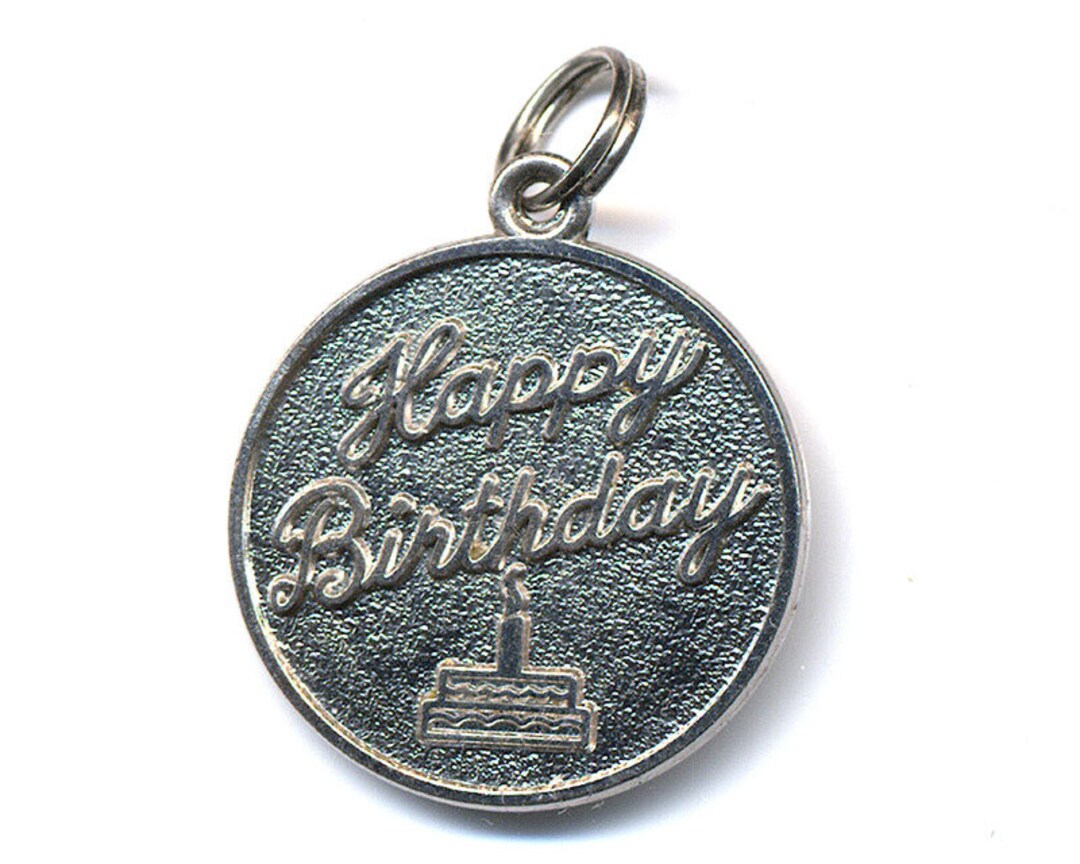 Vintage Sterling Silver Happy Birthday Disc Charm - Etsy