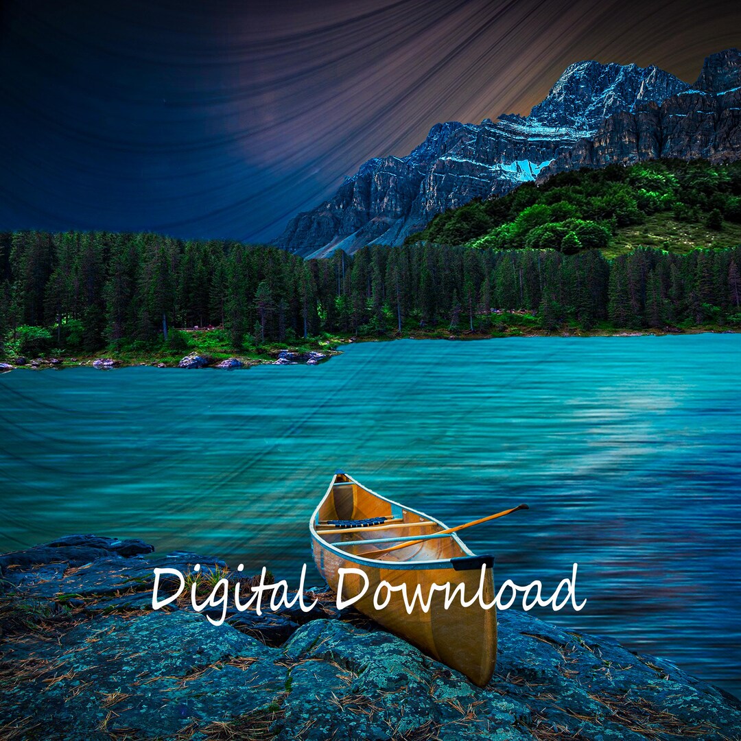 Drift – Canoe Lake Landscape| Instant Download | Tranquil Nature ...