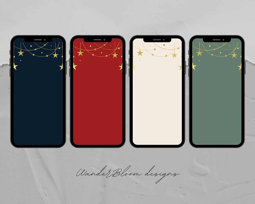 Gold Star String Lights Phone Wallpaper • Festive Backgrounds (digital ...