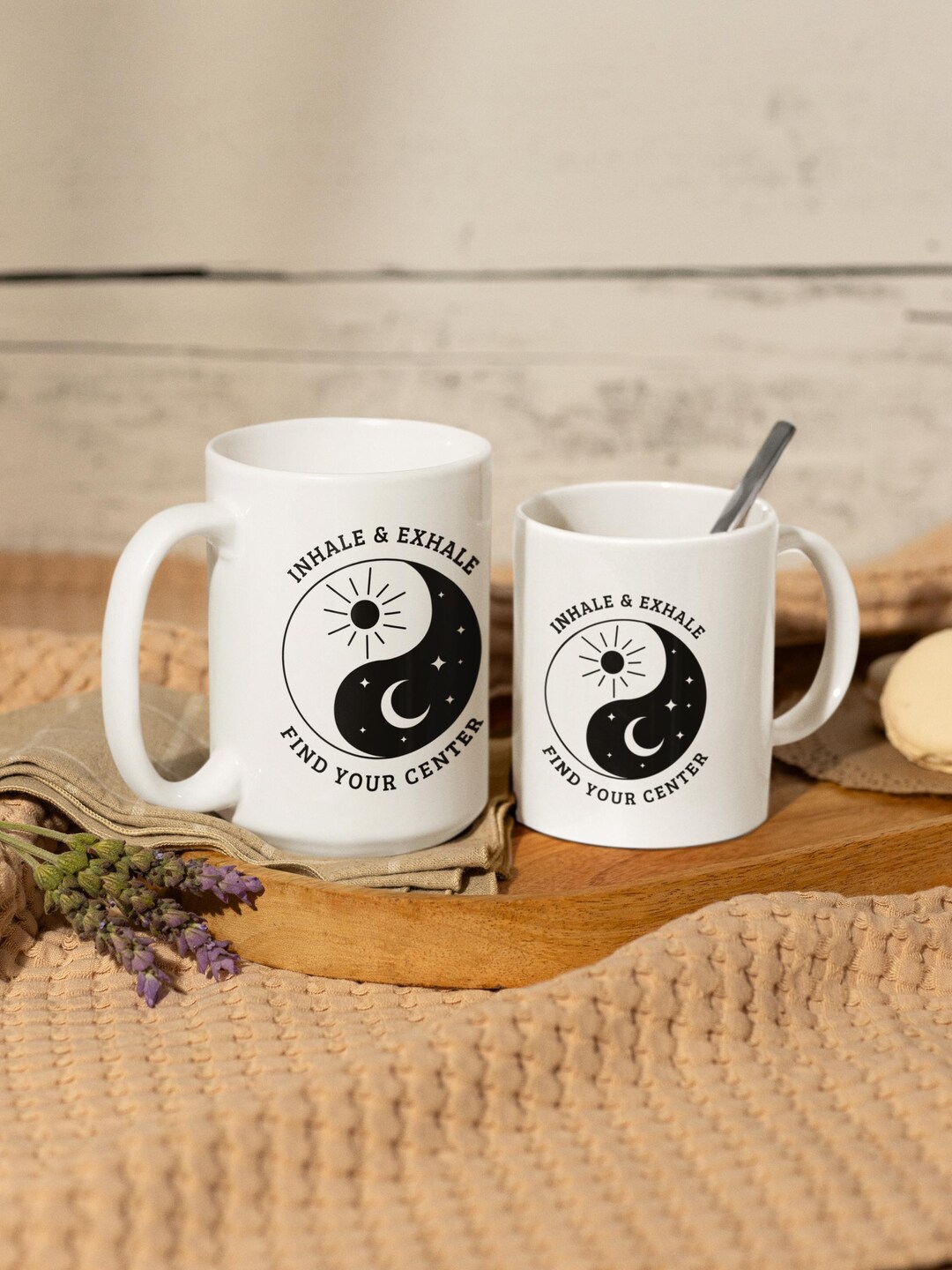 Inhale Exhale Yin Yang Mug – Mindfulness Coffee Cup, Meditation Gift ...