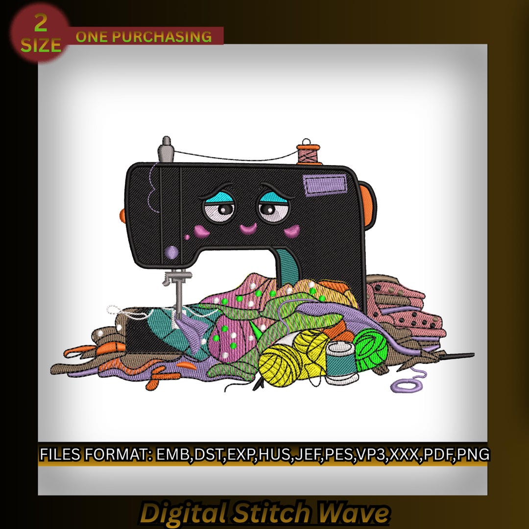 Sewing Machine Embroidery Design Kawaii Tailor Mascot Embroidery File 2 ...