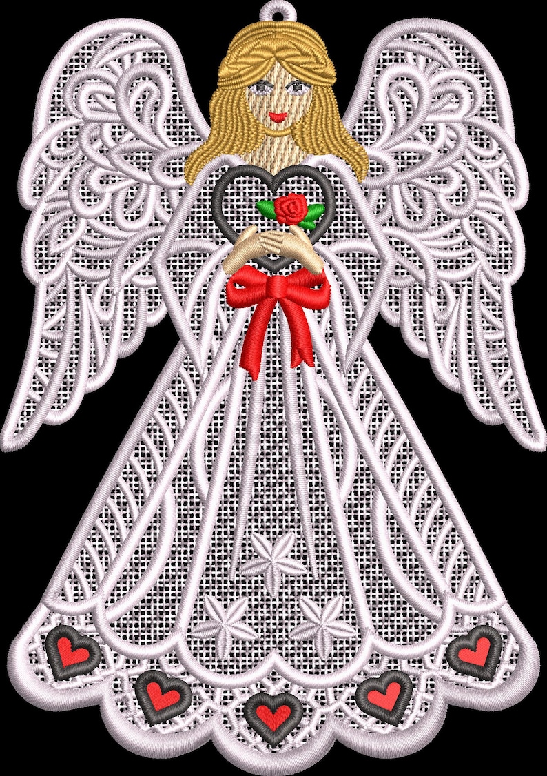 FSL Angel Ornament Embroidery Design, Freestanding Lace Christmas ...