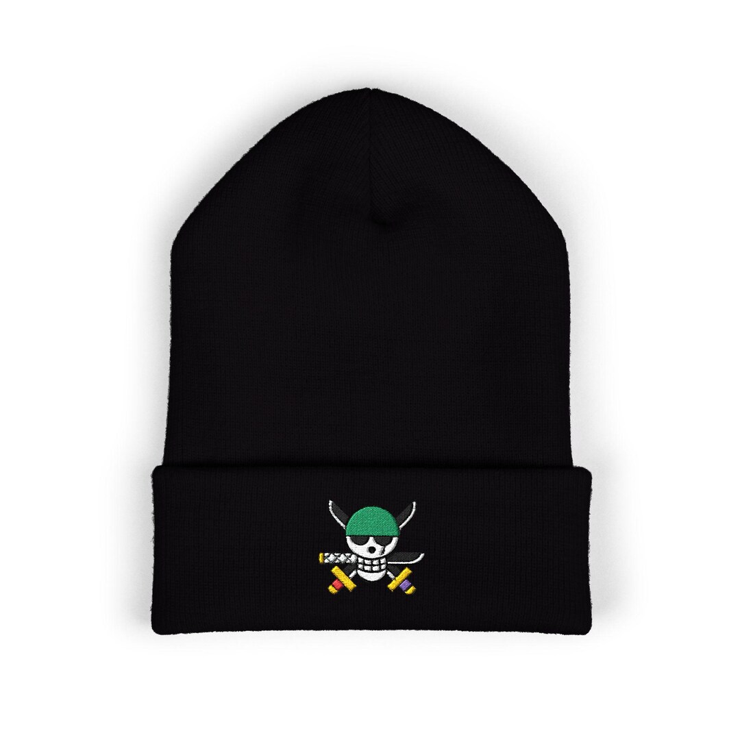 Zoro One Piece/skull Crossbones Hockey Beanie | Embroidered Cuffed ...