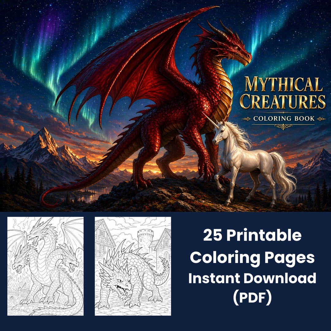 Mythical Creatures Coloring Pages | Fantasy Dragons & Unicorns ...