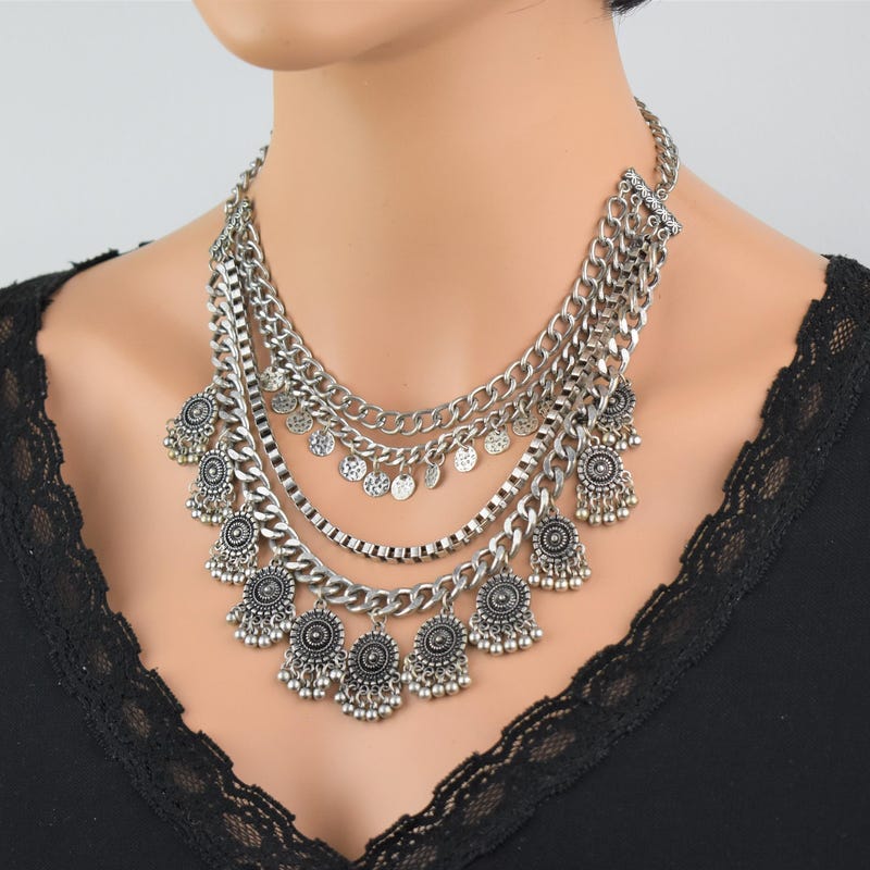 Multi Chain Necklace - Etsy