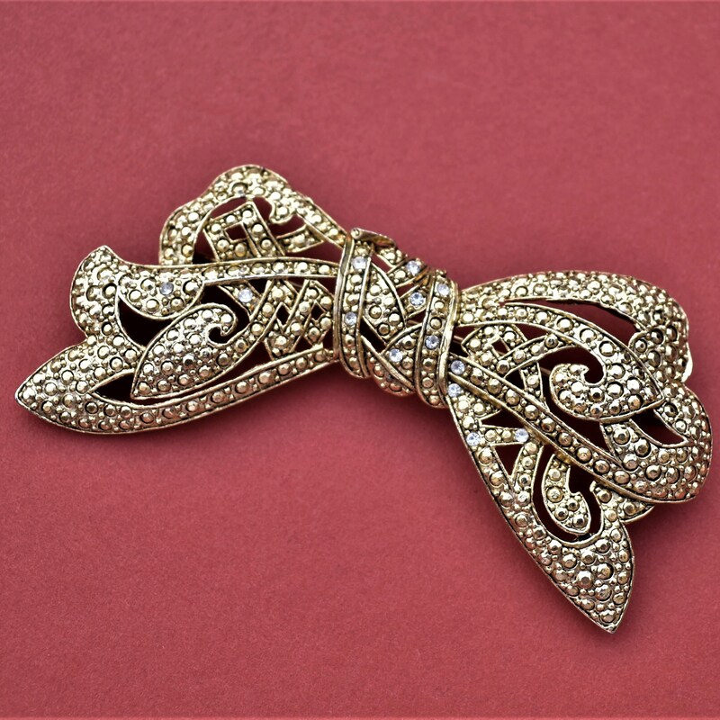 Marcasite Bow Brooch - Etsy