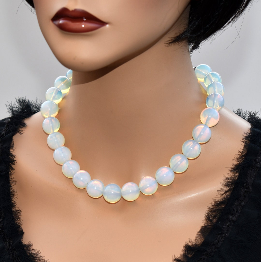 Opalite Rainbow Moonstone Statement Necklace Iridescent Opalite Cluster ... Opalite Rainbow Moonstone Statement Necklace Iridescent Opalite Cluster ...