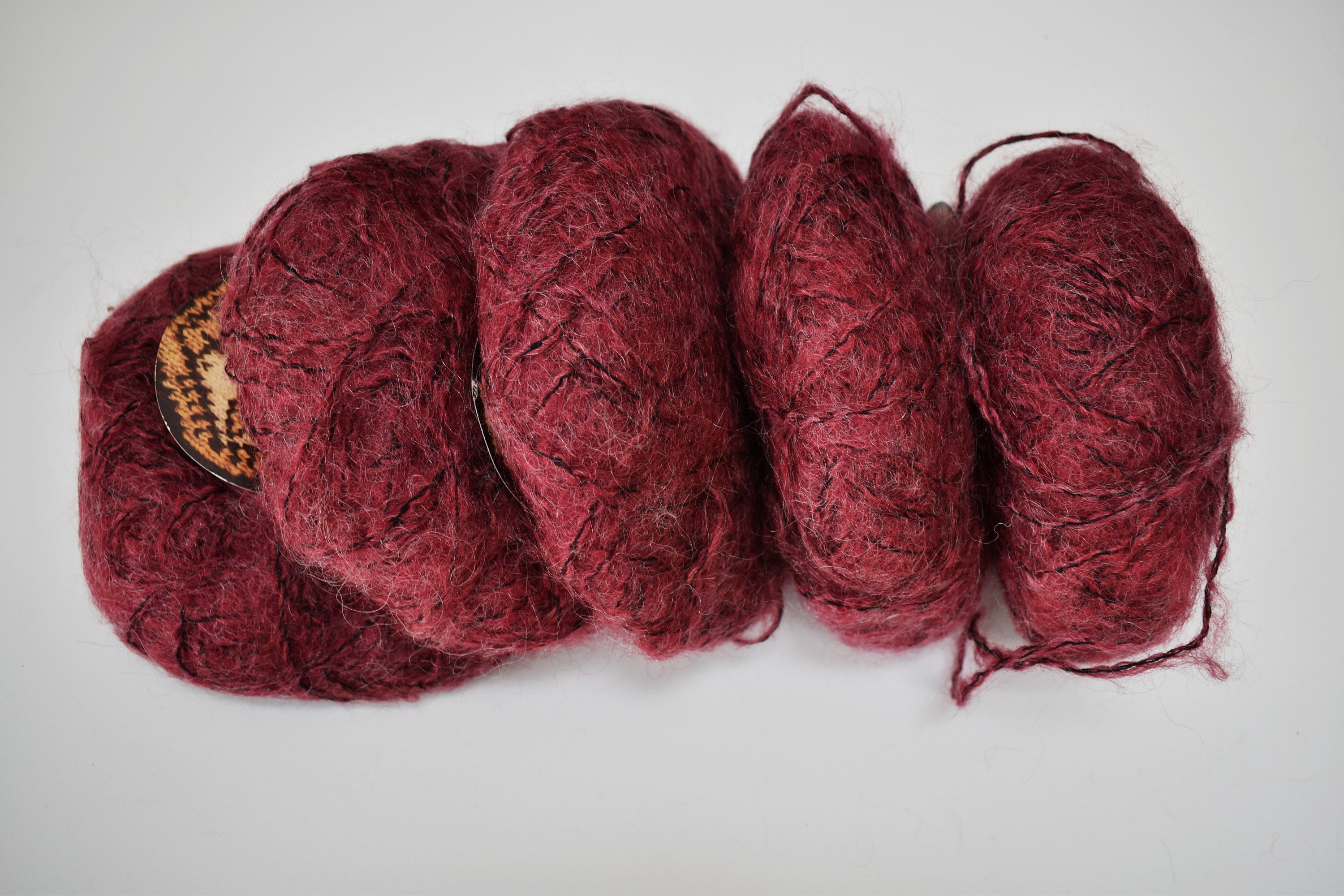 Peru Mohair Burgundy Mohair Yarn Natural Wool Yarn Soft Art Yarn for ...