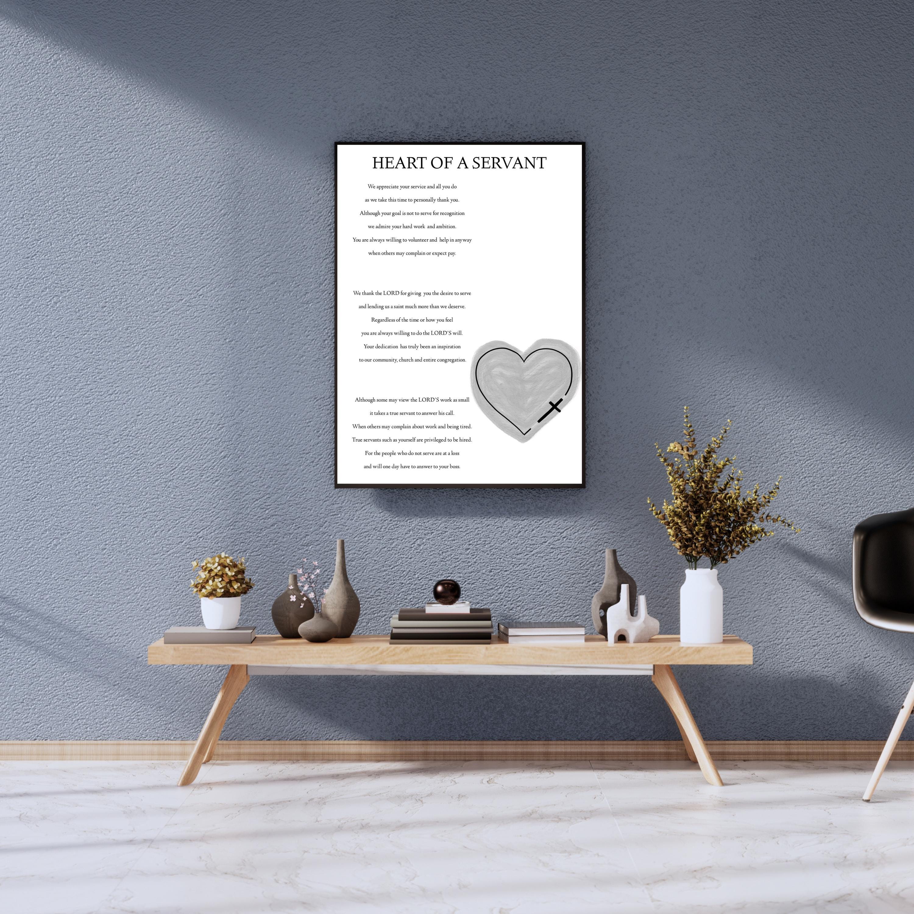 Heart of a Servant Poem, Christian Poem Wall Art, Heart of a Servant ...