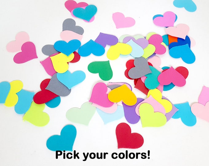 Colored Hearts, 100 Pieces Kraft Paper Hearts, 1 Inch Hearts, Small ...