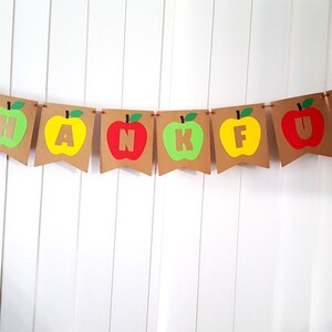 Thankful Banner, Apple Banner, Fall Banner, Thanksgiving Banner, Autumn ...