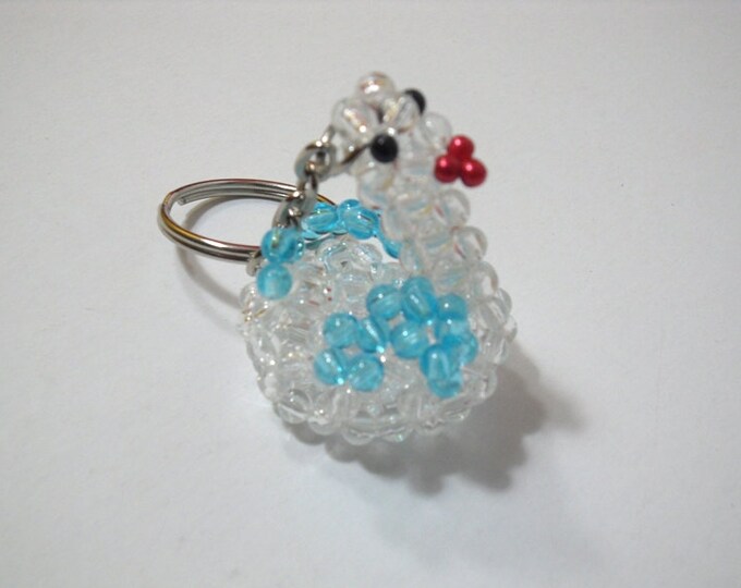Swan Keychain, Beaded Swan Keychain, Bead Swan, Swan Bead Keychain ...