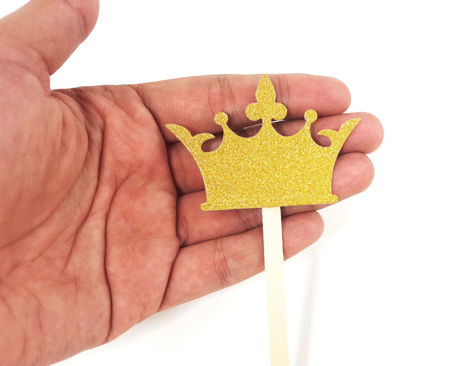 Princess Cupcake Toppers Gold Glitter Crown Silver Wedding | Etsy