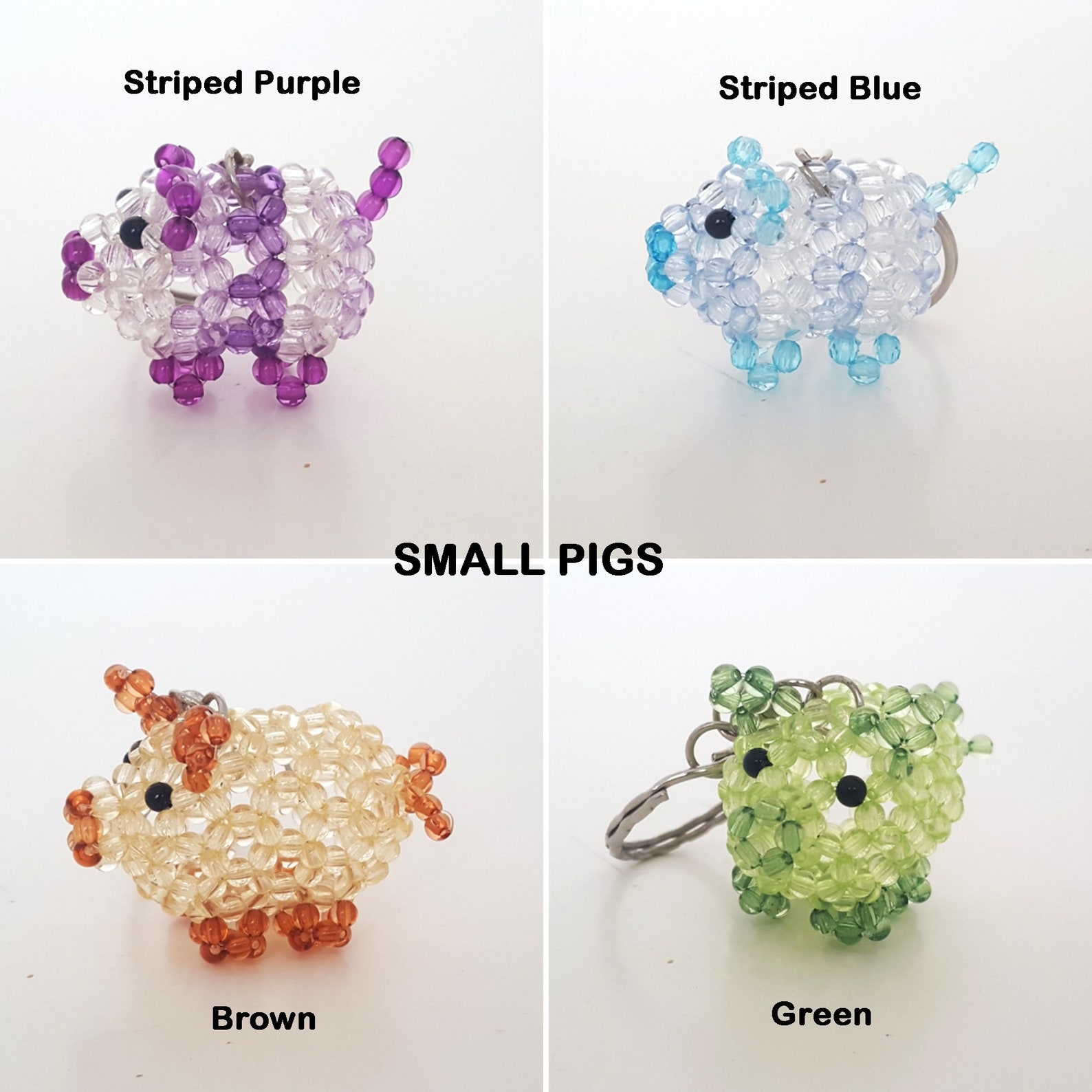 Beaded Pig Pig Keychain Beaded Pig Keychain Pink Pig Cute | Etsy