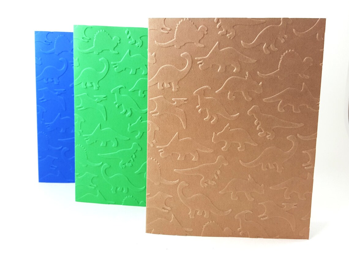 Dinosaur Cards Dinosaur Blank Cards Embossed Dinosaurs - Etsy