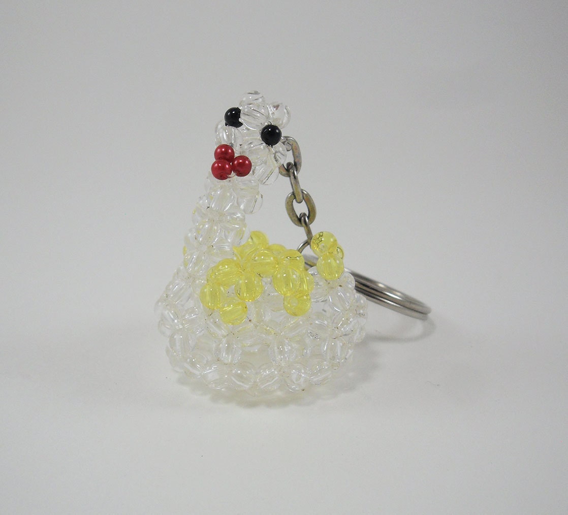 Swan Keychain Beaded Swan Keychain Bead Swan Swan Bead - Etsy
