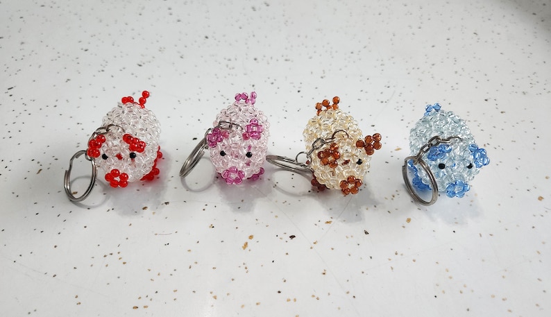Beaded Pig, Pig Keychain, Beaded Pig Keychain, Pink Pig, Cute Piggy ...