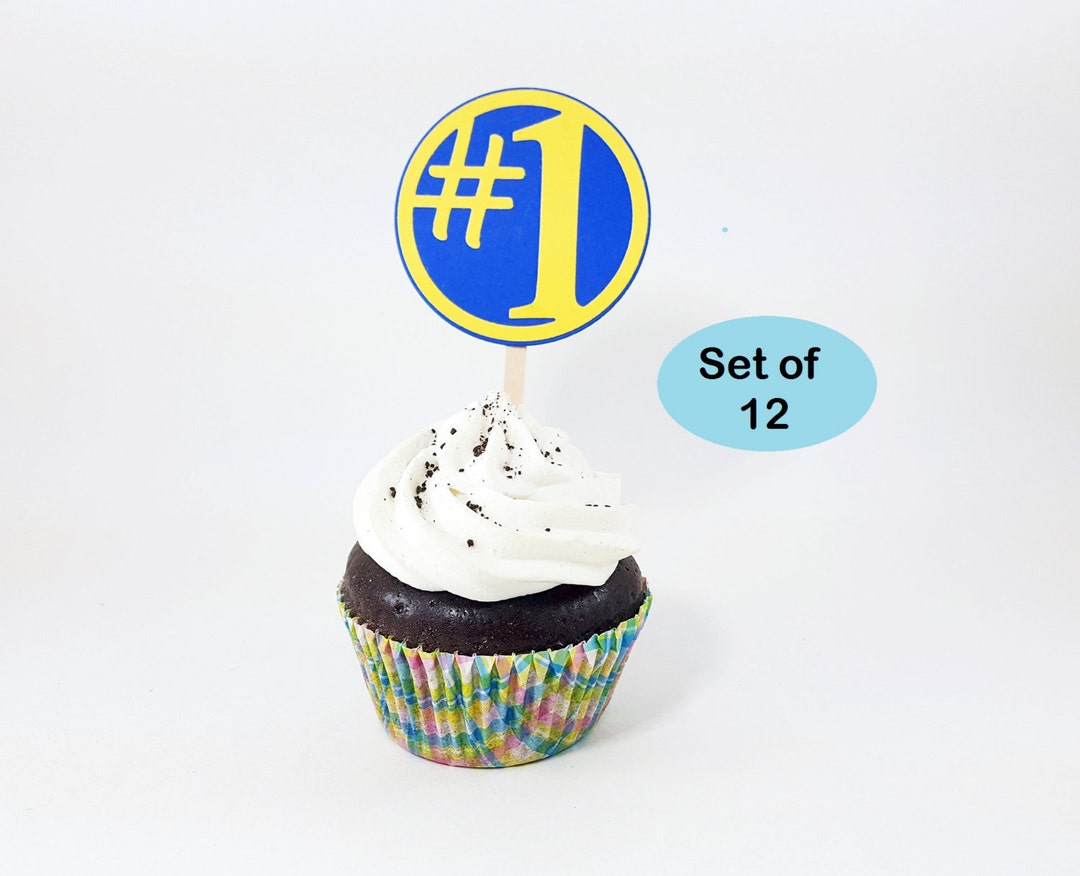Number One Cupcake Topper, Victory Party Cupcake Topper, Championship ...