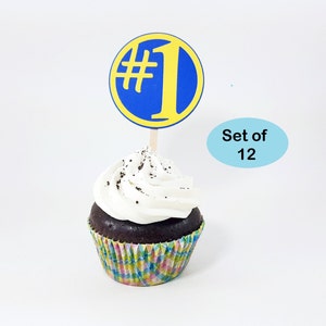 Number One Cupcake Topper, Victory Party Cupcake Topper, Championship ...
