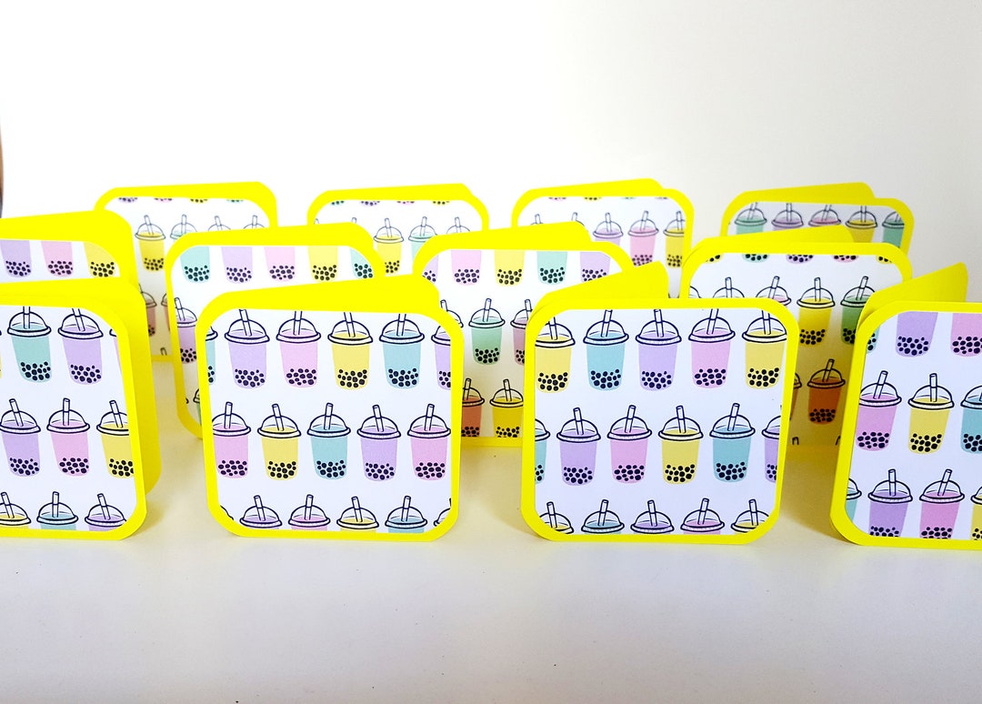 Bubble Tea Cards, Bubble Drink Stationery, Boba Tea Drink, Cool Drinks ...
