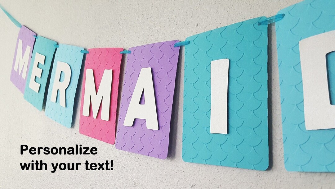 Mermaid Banner Embossed Banner Mermaid Embossed Banner - Etsy