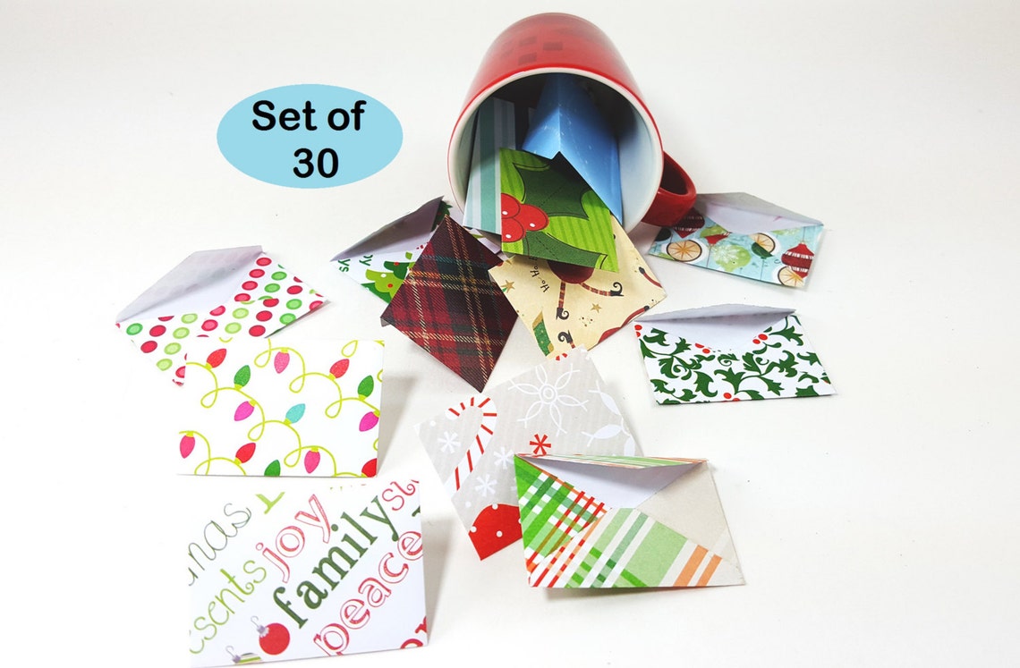Tiny Christmas Envelopes Mini Envelopes Mini Christmas - Etsy
