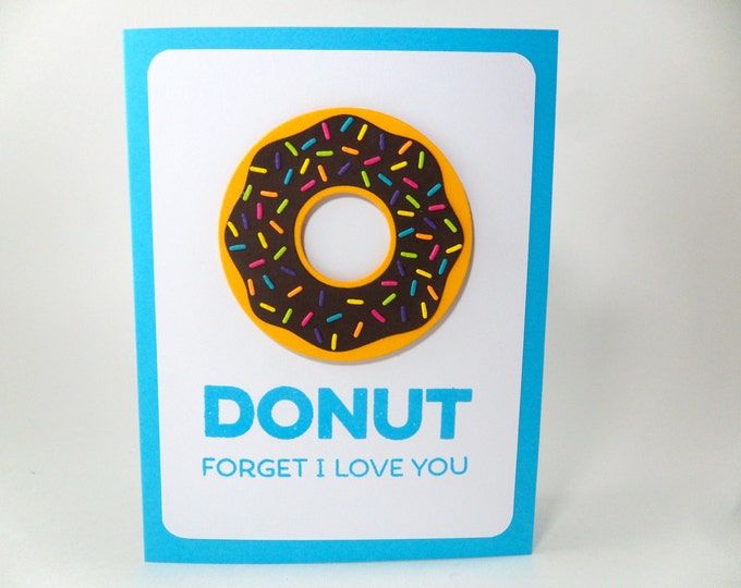 Donut Card, Donut Love Card, I Love You Card, Sweet Card, Pastry Card ...