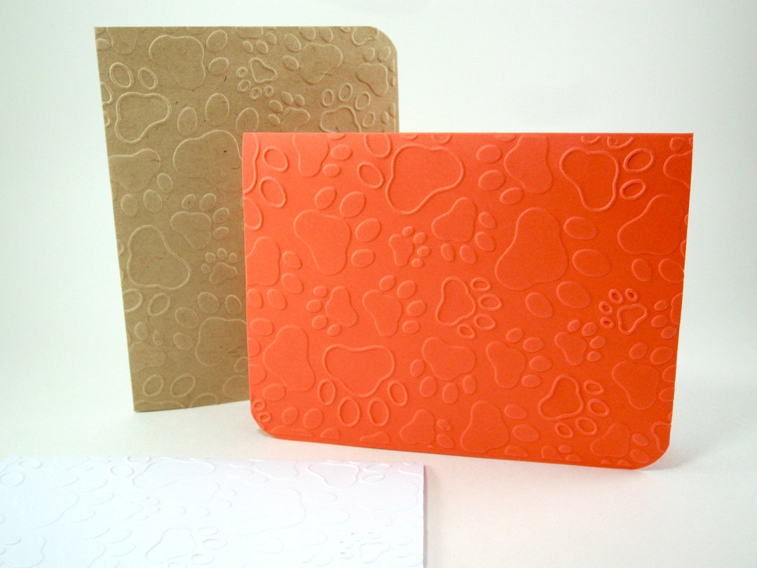 Paw Print Cards Pet Cards Paw Print Embossed Cards Dog - Etsy