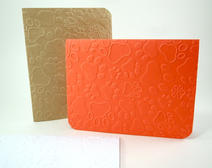 Paw Print Cards, Pet Cards, Paw Print Embossed Cards, Dog Paws, Cat ...