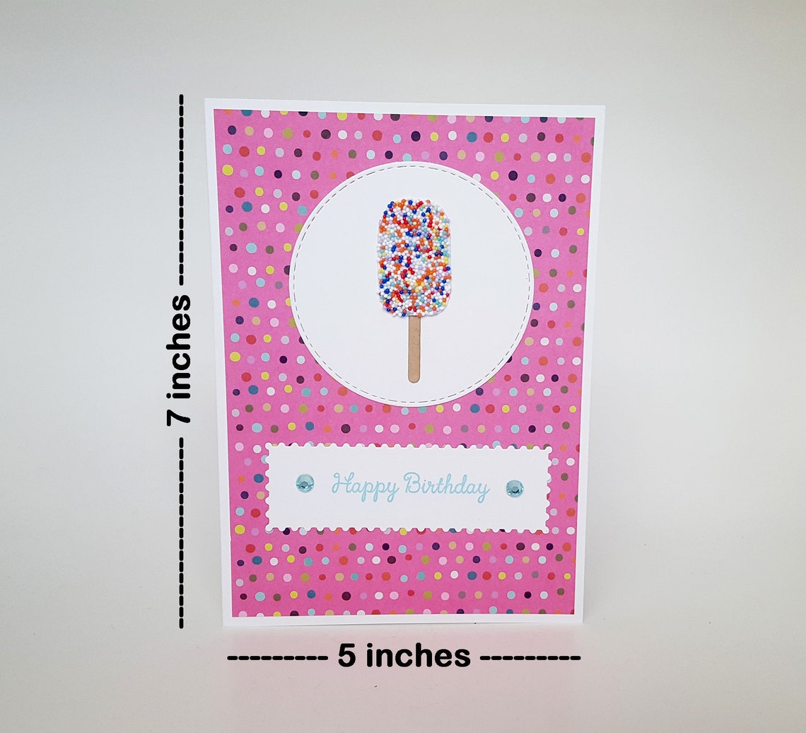 Ice Pop Card, Cold Treat Card, Ice Pop Birthday Card, Summer Card, Ice ...