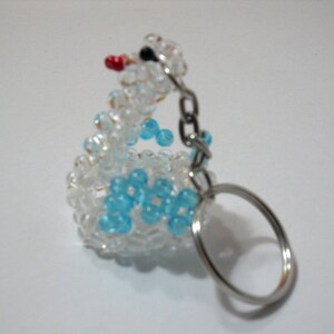Swan Keychain, Beaded Swan Keychain, Bead Swan, Swan Bead Keychain ...